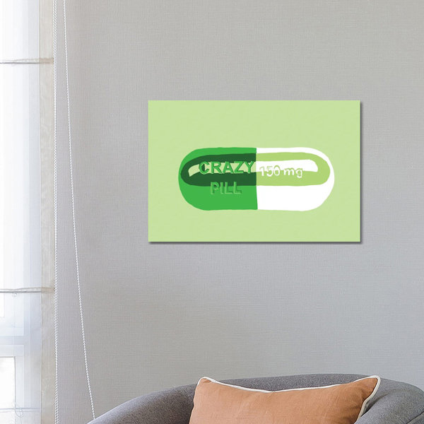 Happy Larry Crazy Pill Mint by Jaymie Metz - Wrapped Canvas Painting Print | Wayfair.co.uk